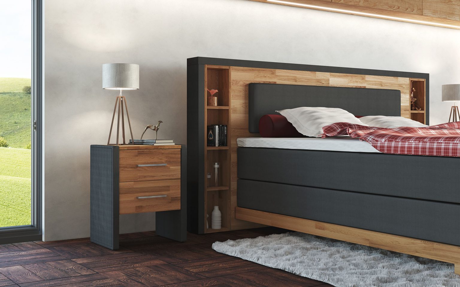 Boxspringbett Schweden - ein ganz besonderes Holz Boxspringbett