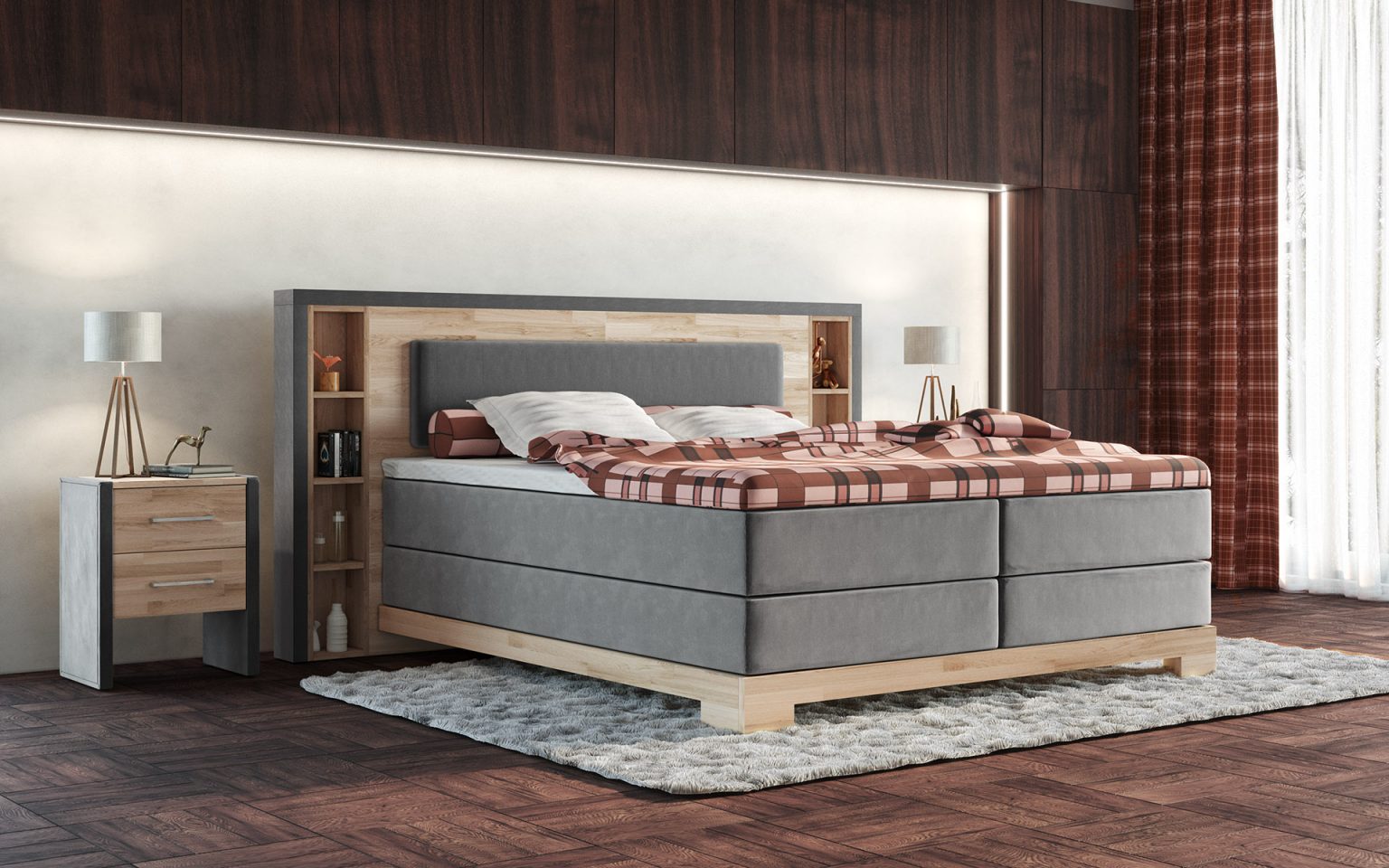 Boxspringbetten aus Holz